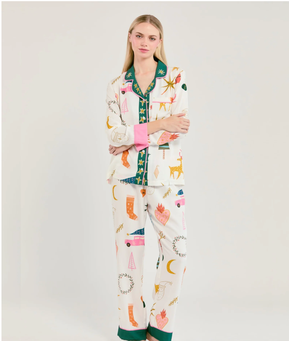 KATIE KIME | MOD HOLIDAY LONG SLEEVE PJ SET | MULTI – Shop BC2